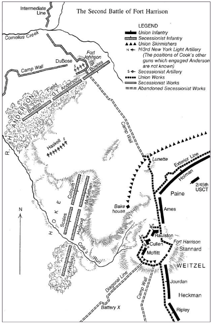 MAP: The Battle of Fort Harrison: September 30, 1864 (Richmond Redeemed ...